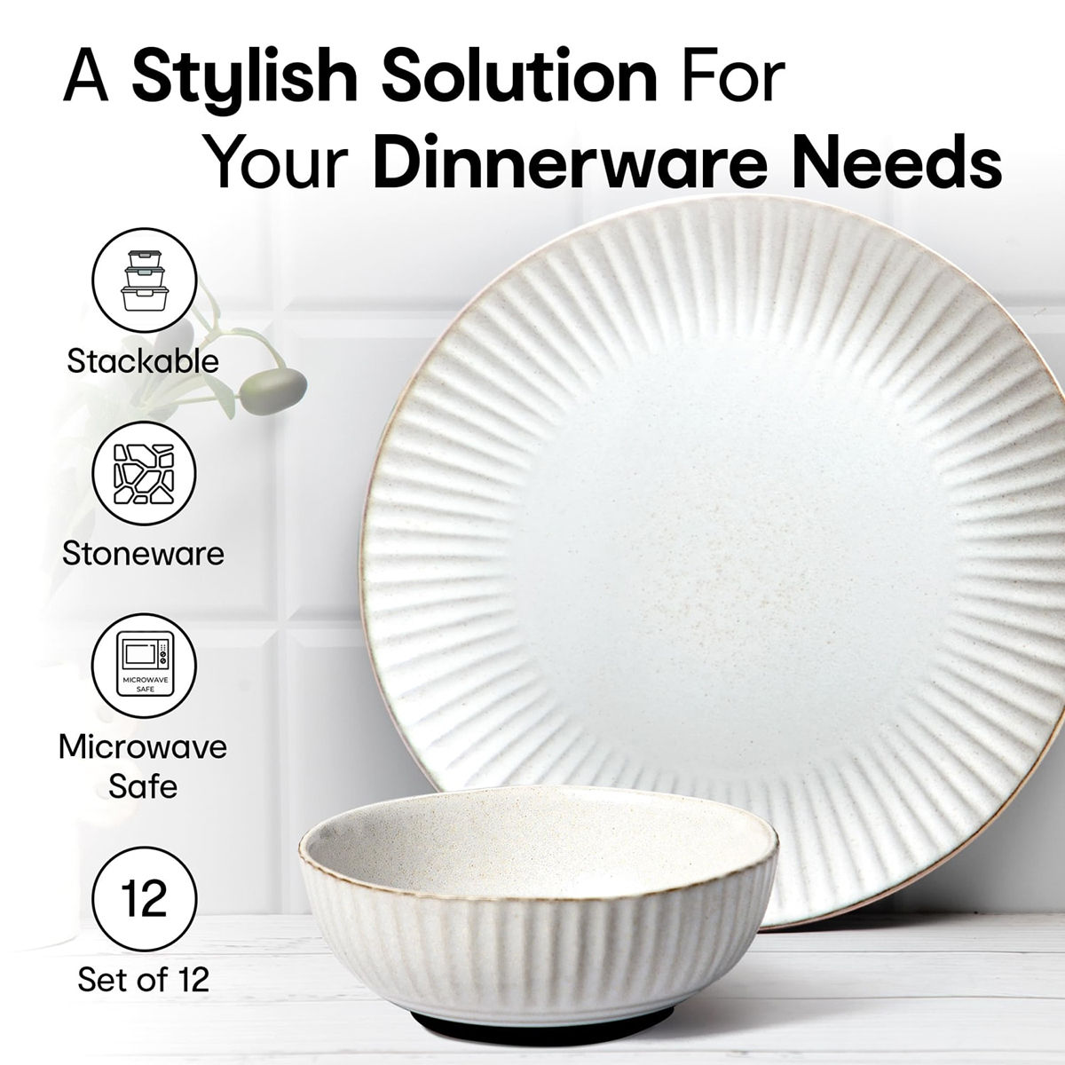 Buy Anko White 6 Bowls and 6 Dinner Plates Set Online