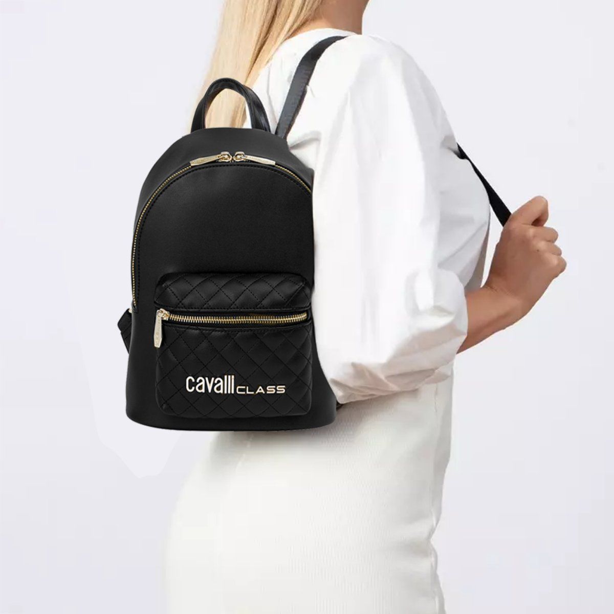 Buy Cavalli Class Black Salerno Backpack Online