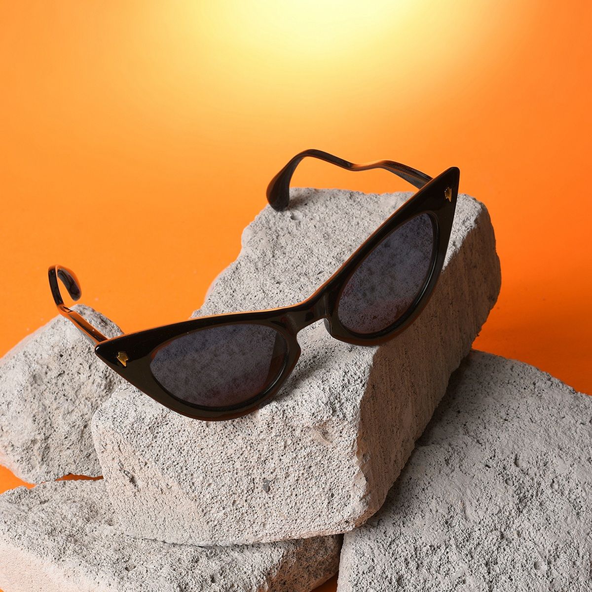 Buy Haute Sauce Women Grey Lens Black Cat Eye Sunglasses 65 Online