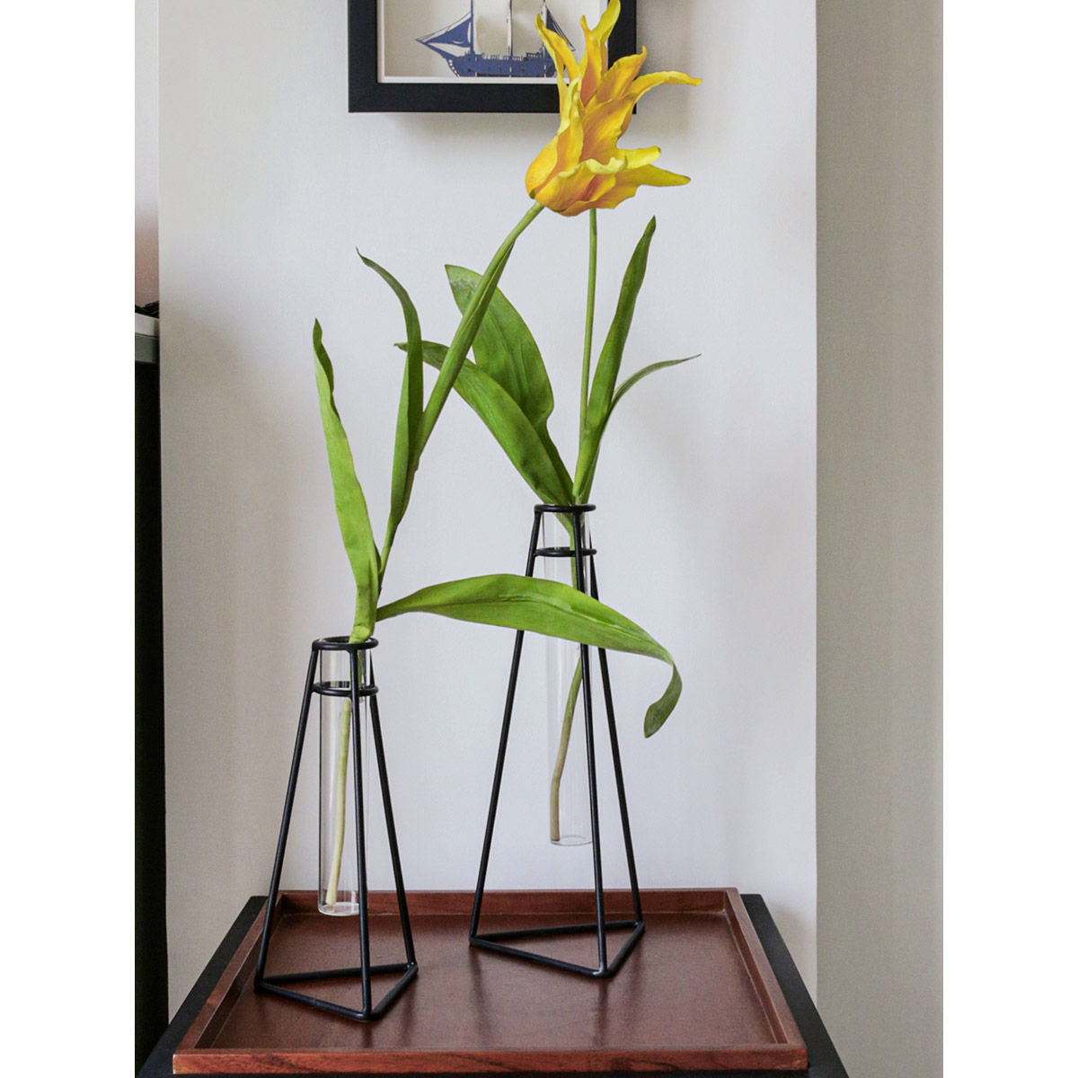 Buy IAAH Concave Glass Tube Vase Black Online