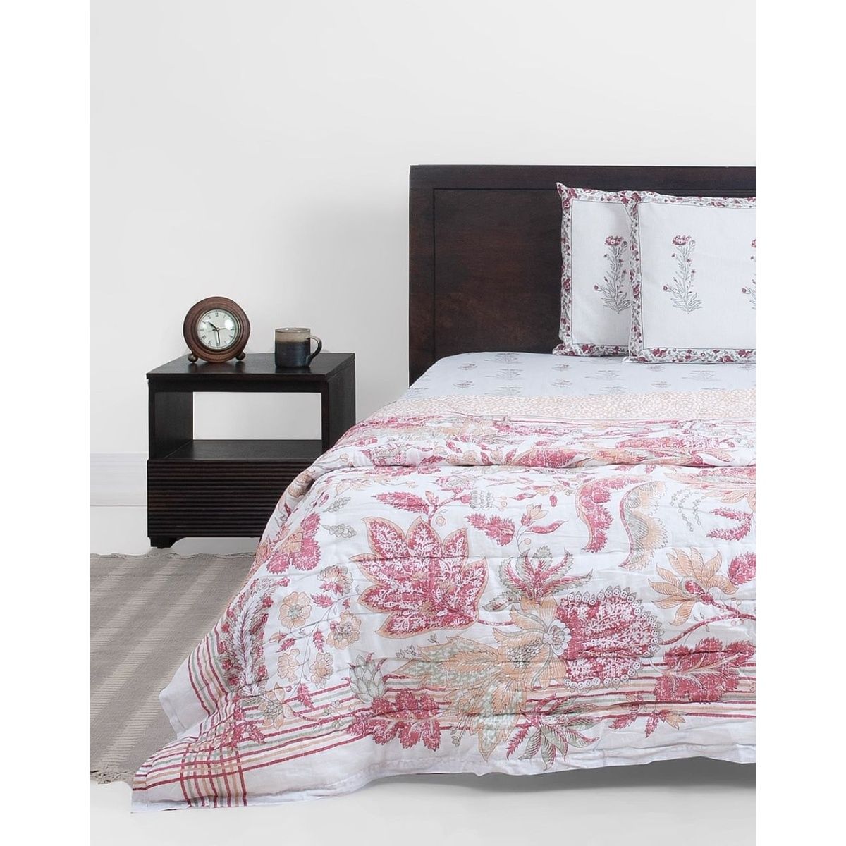 Buy Fabindia Cotton Screen Floral Quilt Online