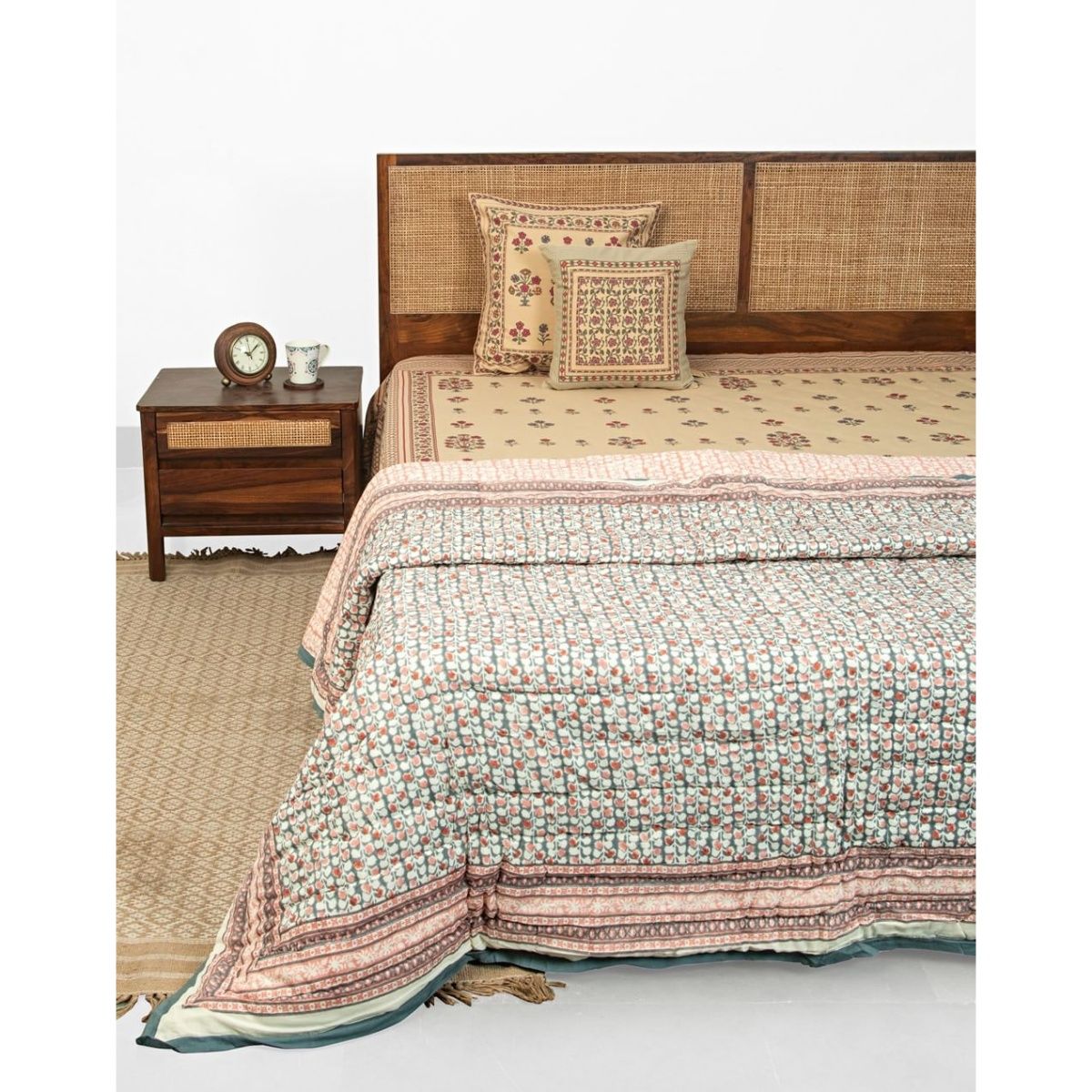 Buy Fabindia Alisya Cotton Floral Quilt Online