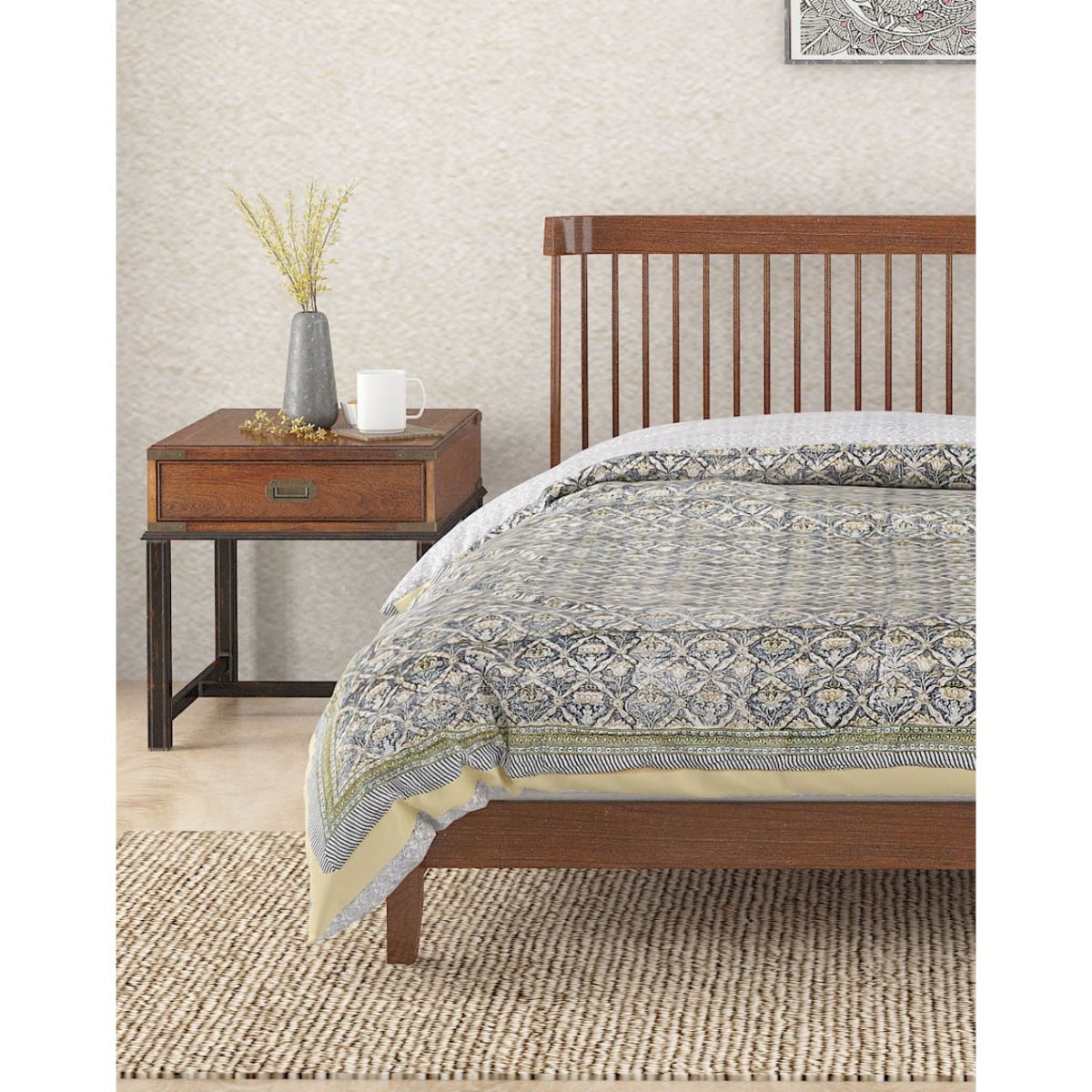 Buy Fabindia Blue Ayaana Cotton Quilt Online