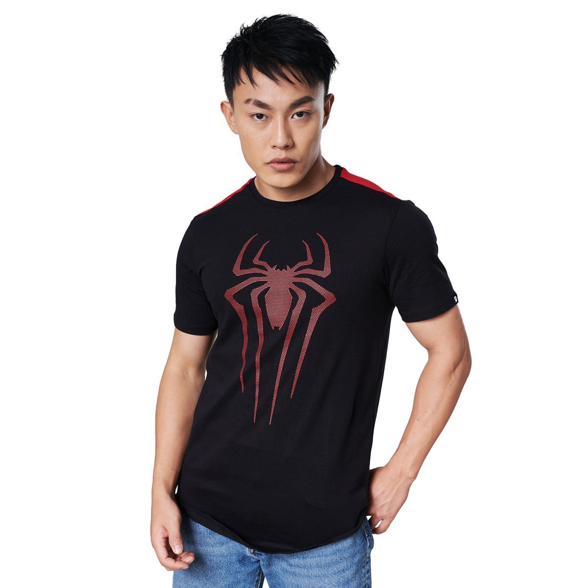 Buy The Souled Store Official Spider-man Web Crawler Drop Cut T-shirts ...