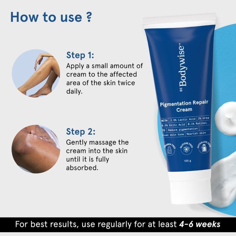 Be Bodywise Pigmentation Repair Cream - 0.1% Retinol, 2.5% Lactic Acid ...