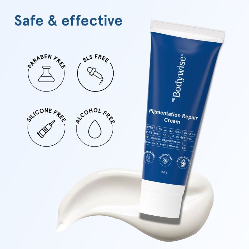 Be Bodywise Pigmentation Repair Cream - 0.1% Retinol, 2.5% Lactic Acid ...