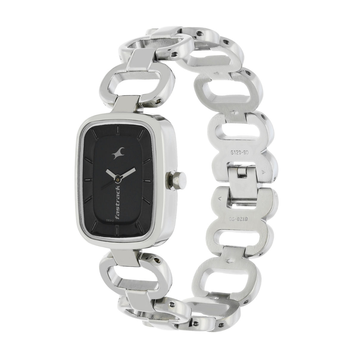 Buy Fastrack Black Dial Silver Metal Strap Watch Online