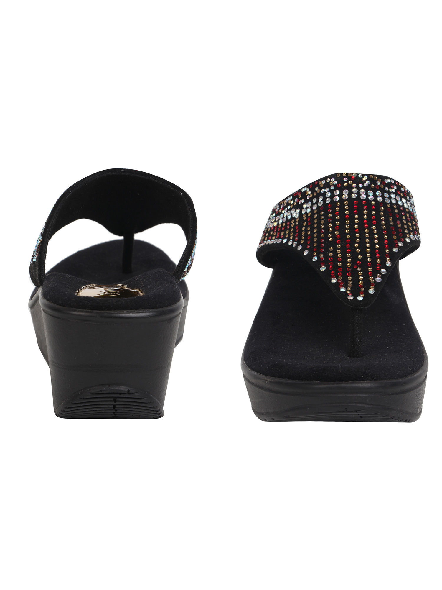 CATWALK Red Embellished Wedges: Buy CATWALK Red Embellished Wedges ...