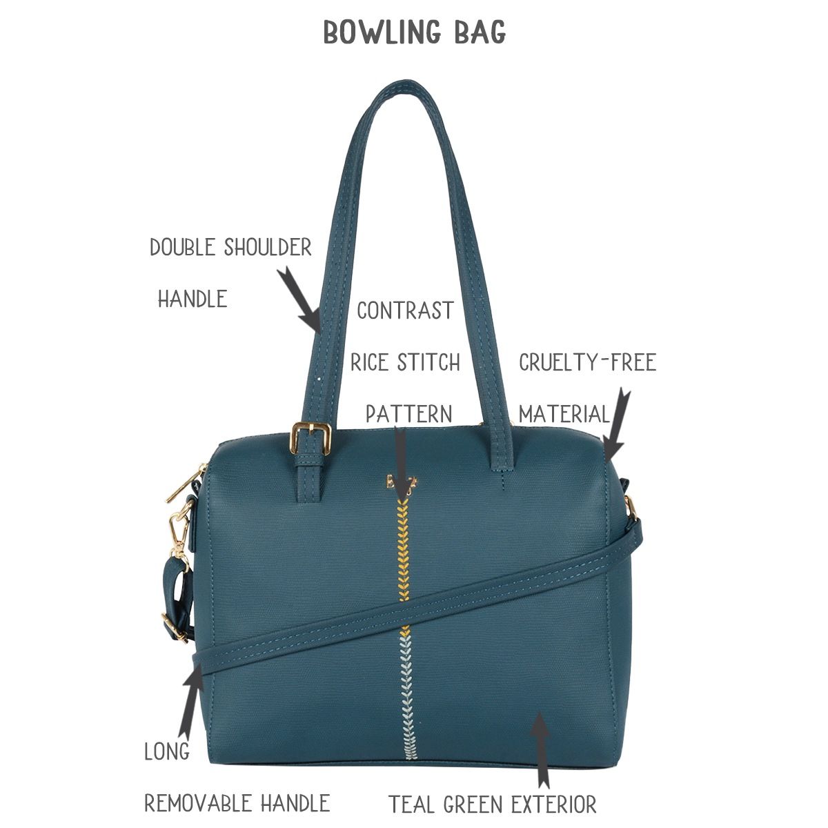 Buy Baggit Lolly Green Medium Duffel Handbag Online