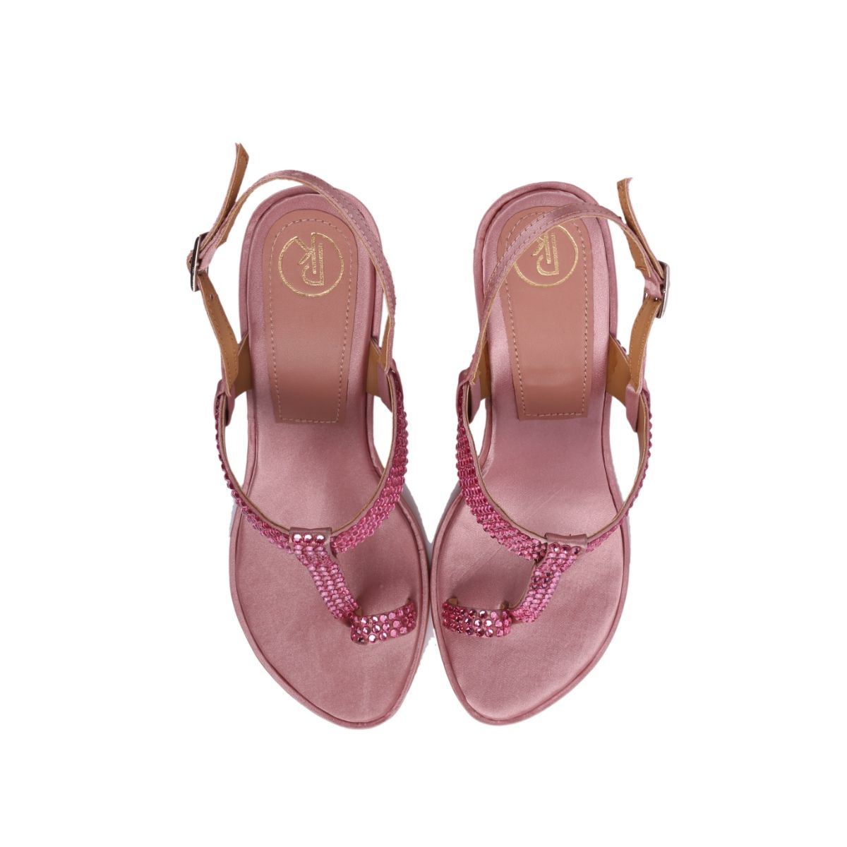 Buy PREET KAUR Pink Crystal Heels Online