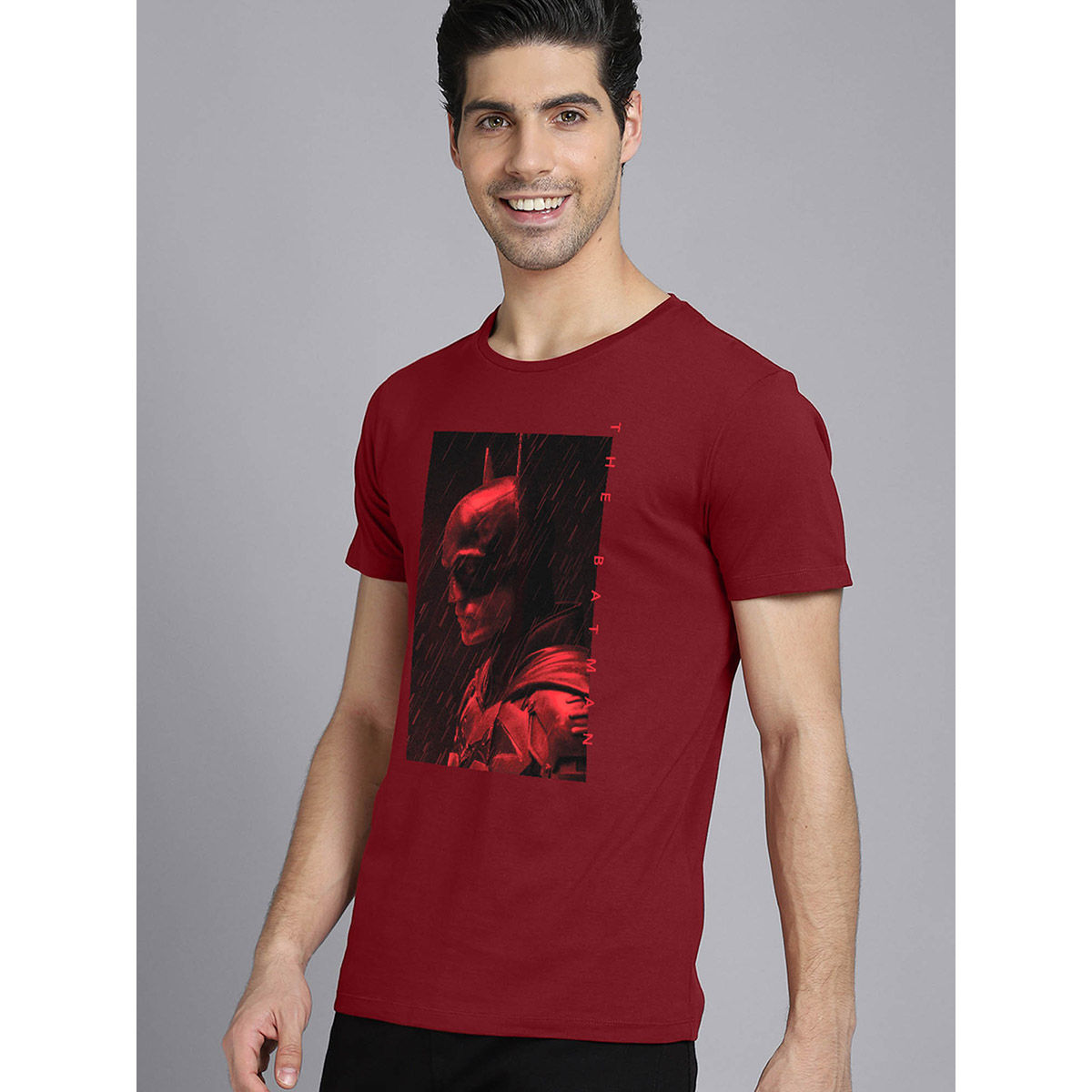 Buy Free Authority The Batman Printed Red Tshirt For Men Online