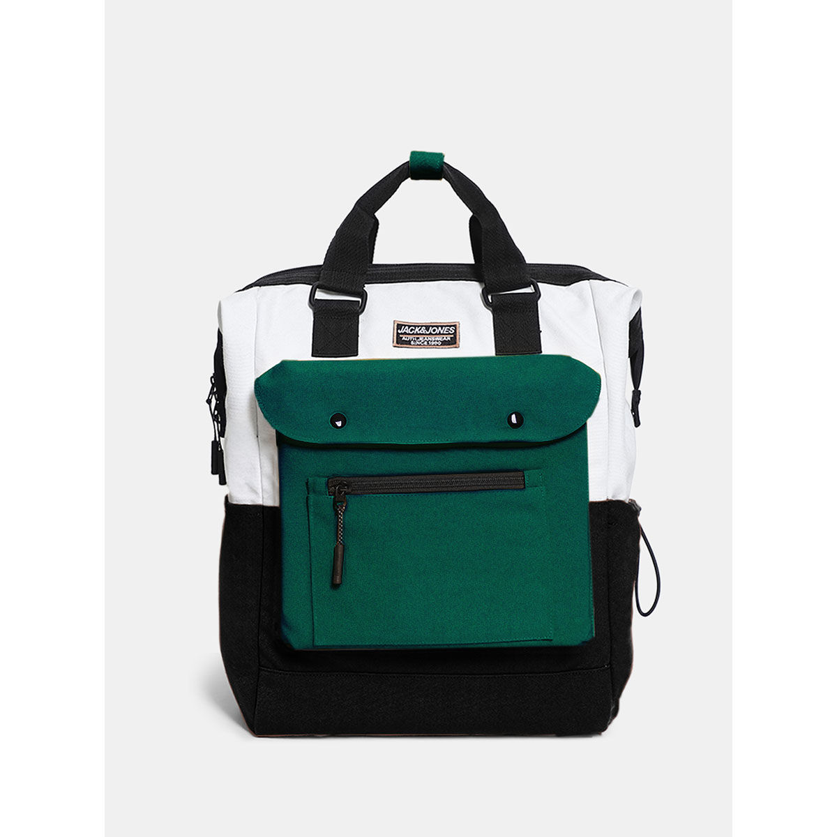Buy Jack & Jones Black Colourblocked Backpack Online
