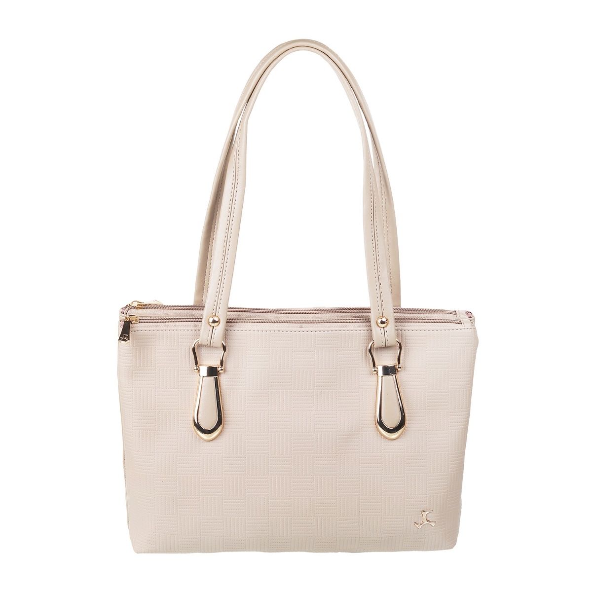 Buy Mochi Women Beige Synthetic Handbag Online