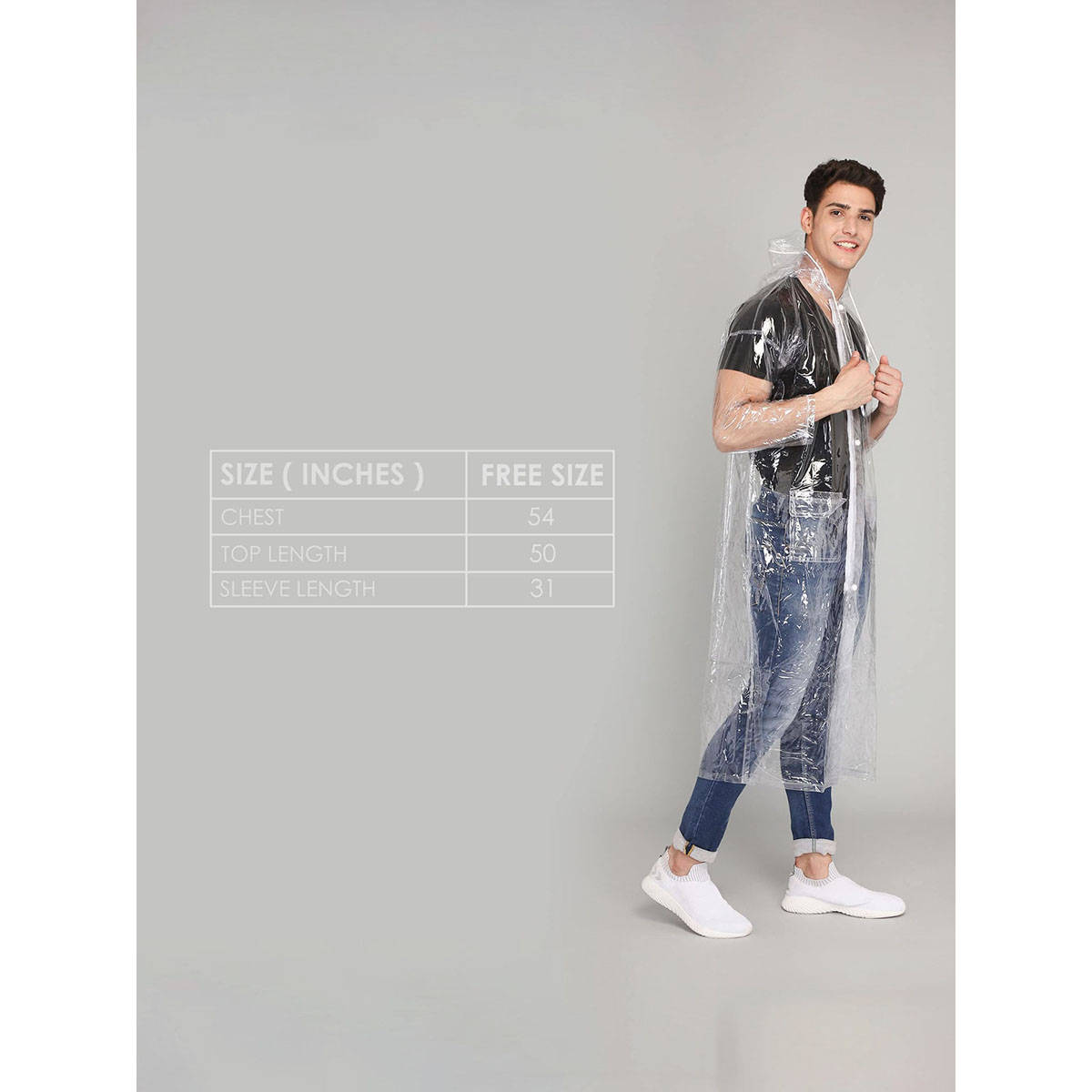 Buy The Clownfish Men's Reversible PVC Longcoat Transparent Online