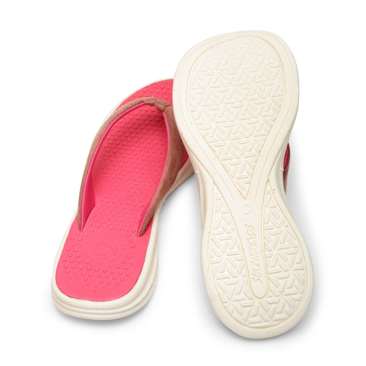 Buy SOLETHREADS Sally Pink Solid Women Flip Flops Online