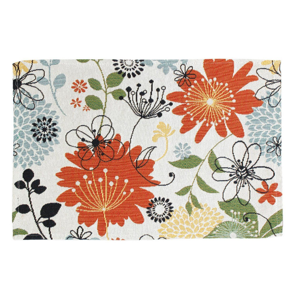 AVI LIVING Blooming Floral Table Mat and Runner (Set of 9) 13 x 19 Inch ...