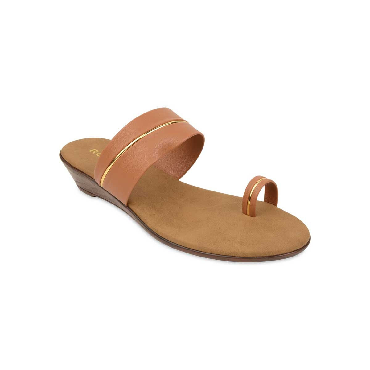 Buy ROCIA By Regal Tan Women Solid One Toe Small Sandals Online