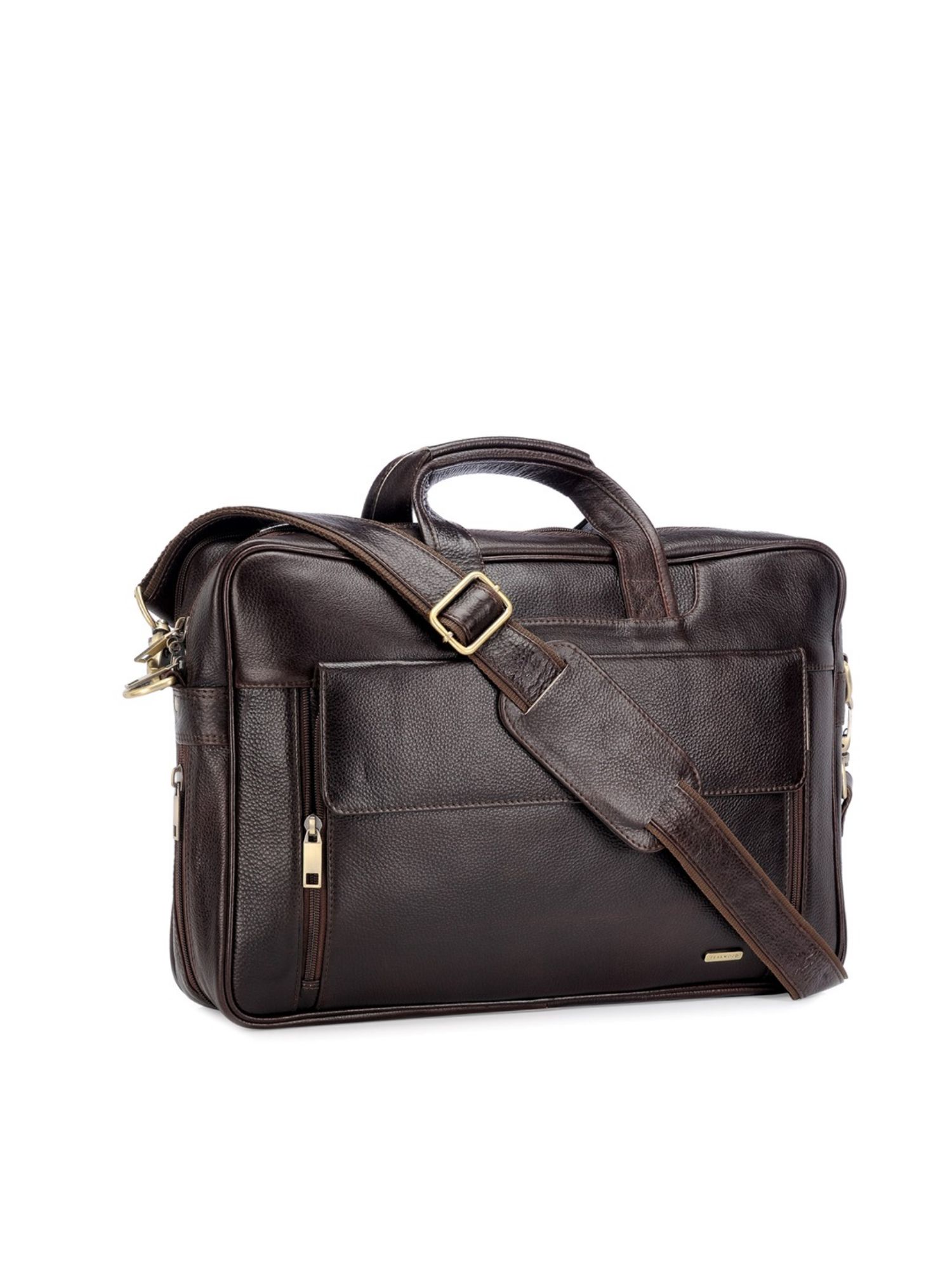 Buy Teakwood Unisex Brown Genuine Leather Laptop Bag Online