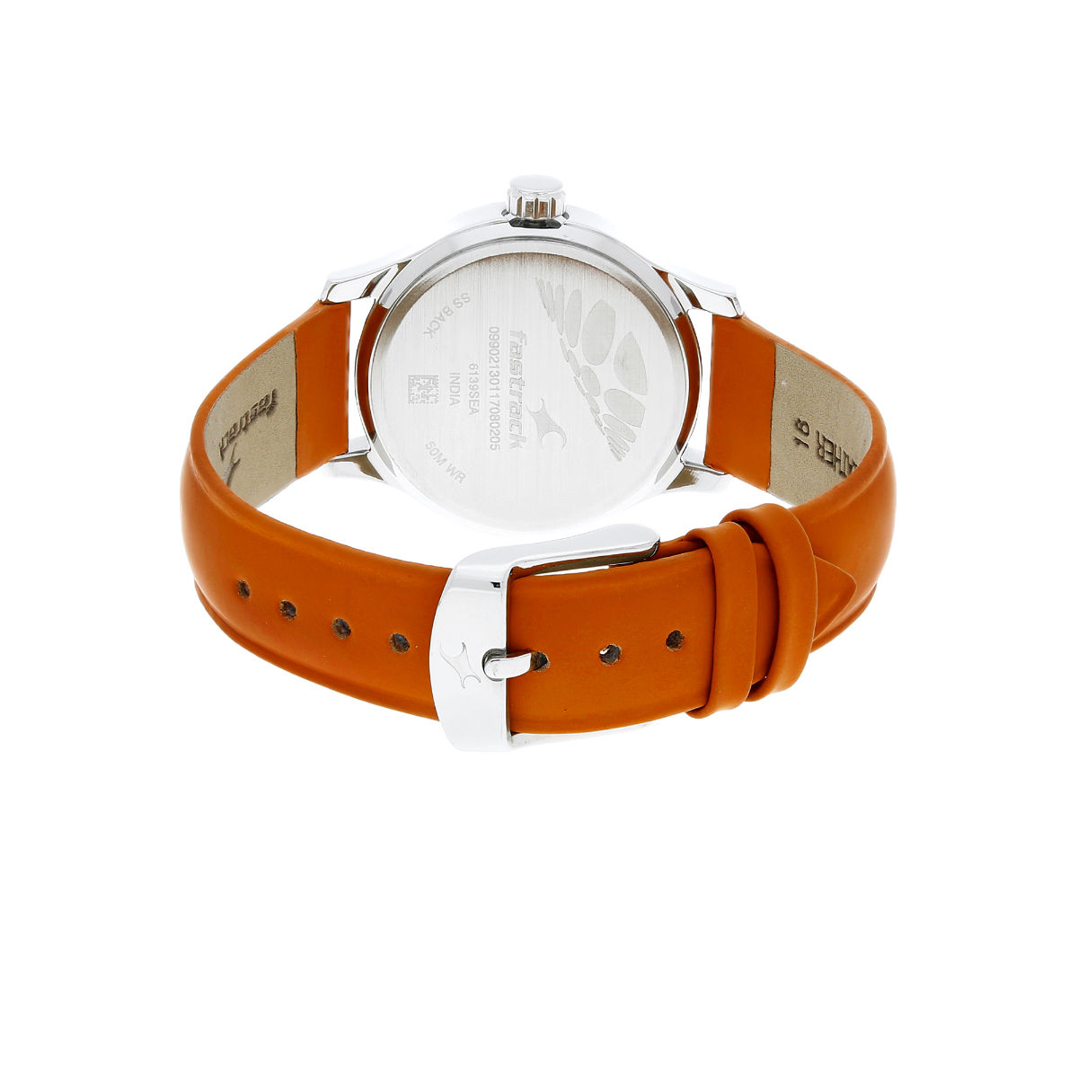 Fastrack Grey Dial Orange Leather Strap Watch: Buy Fastrack Grey Dial ...