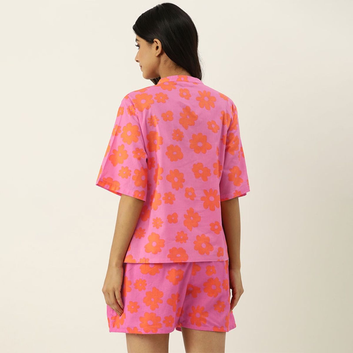 Buy Secret Wish Floral Pink Night Suit for Women (Set of 2) Online