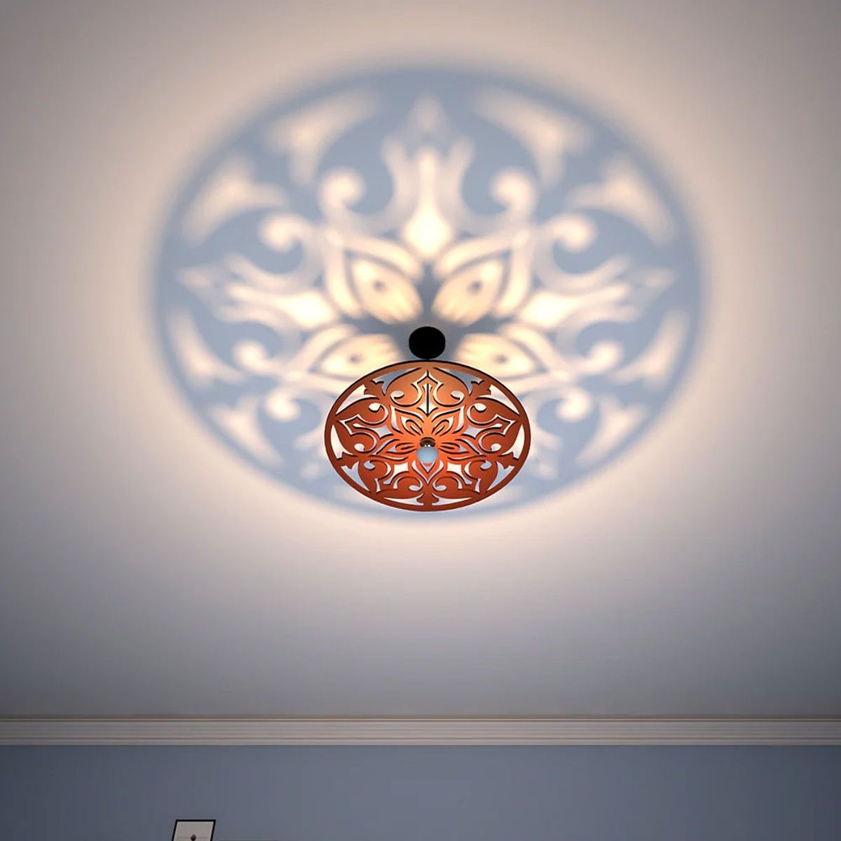 Buy WallMantra Round Intricate Designer Ceiling Shadow Light Online