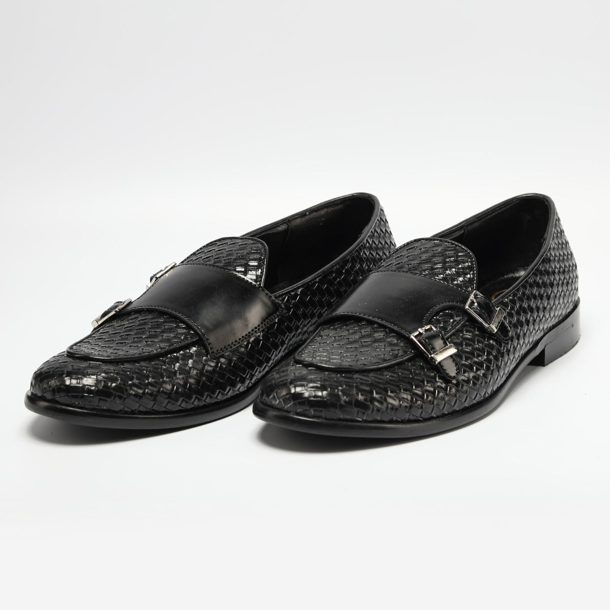 Buy Monkstory Magnificos Braided Double Monk Slip On - Black Online