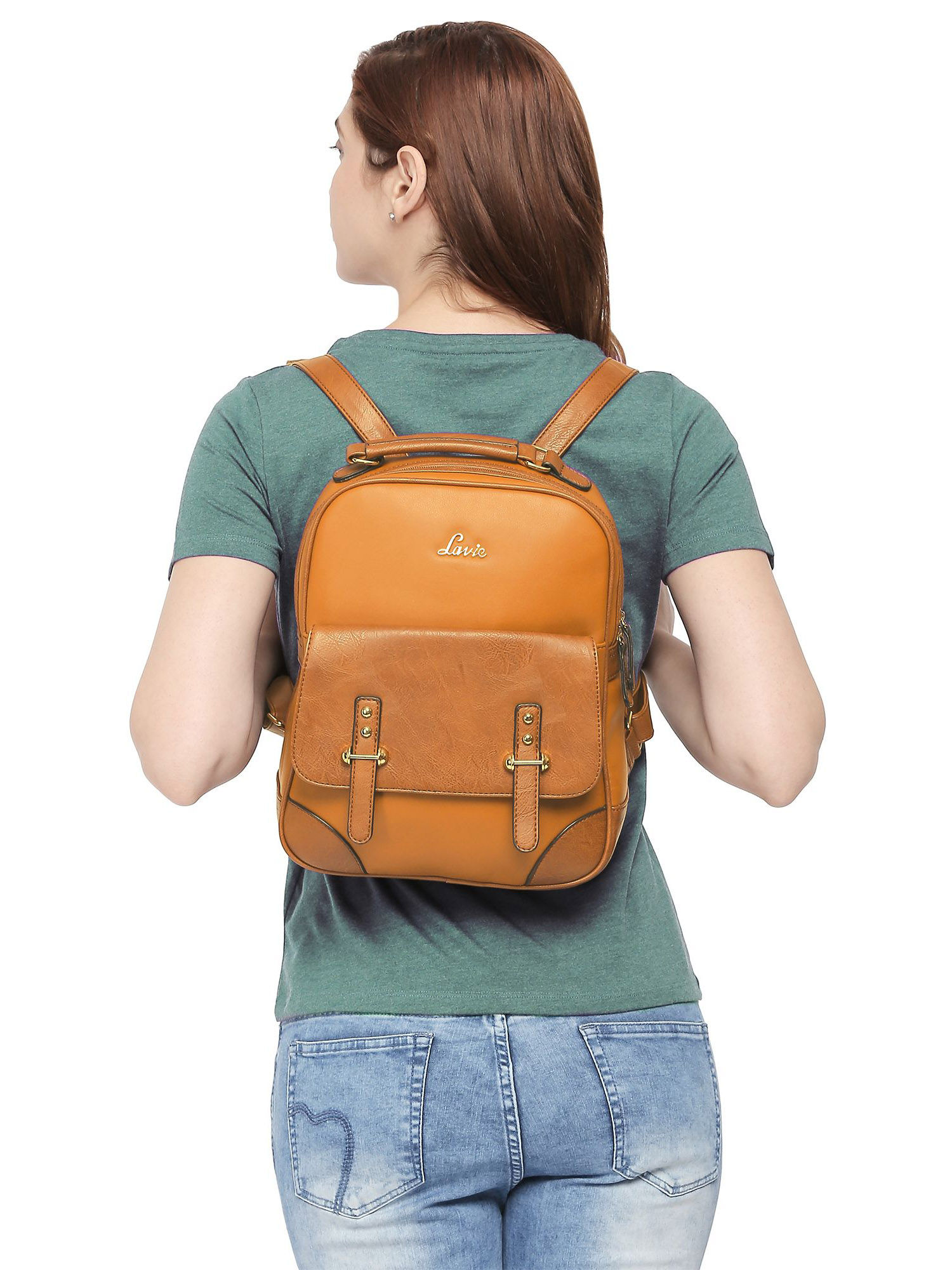 Buy Lavie Yellow Polyurethane Rupi Backpack Online