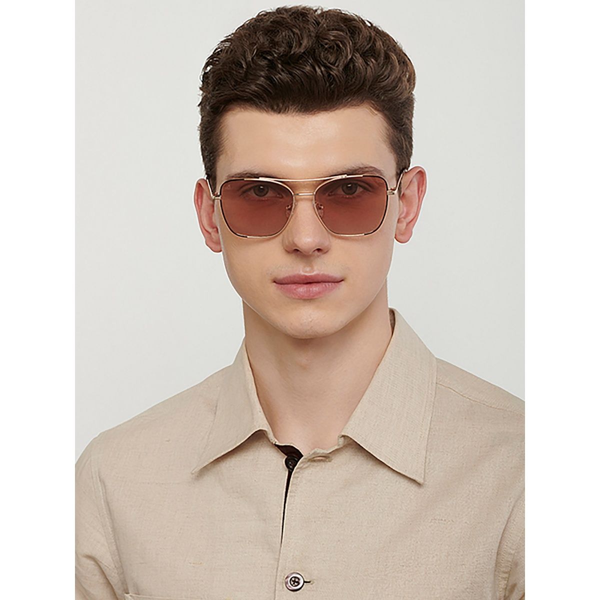 Vincent Chase Gold Large Pilot Sunglasses With Cleaning Cloth And Hard ...