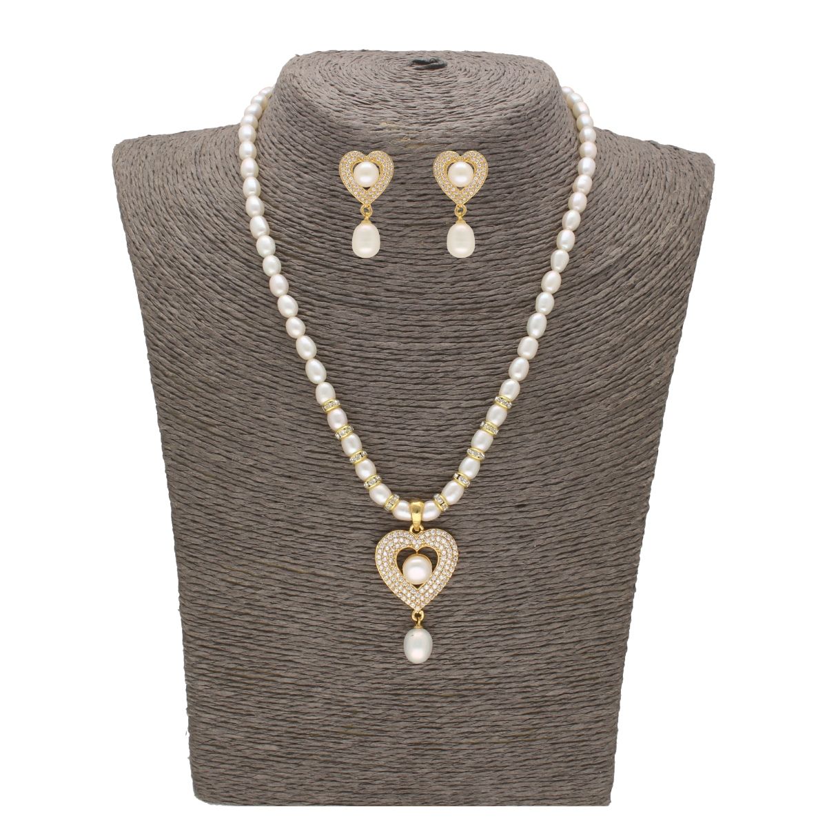 Buy Sri Jagdamba Pearls Devotion Pearl Necklace Set Online