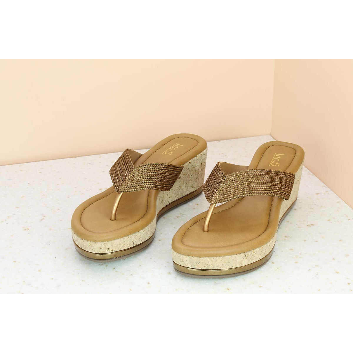 Buy Inc.5 High Heel Fashion Ant Gold Heels Online