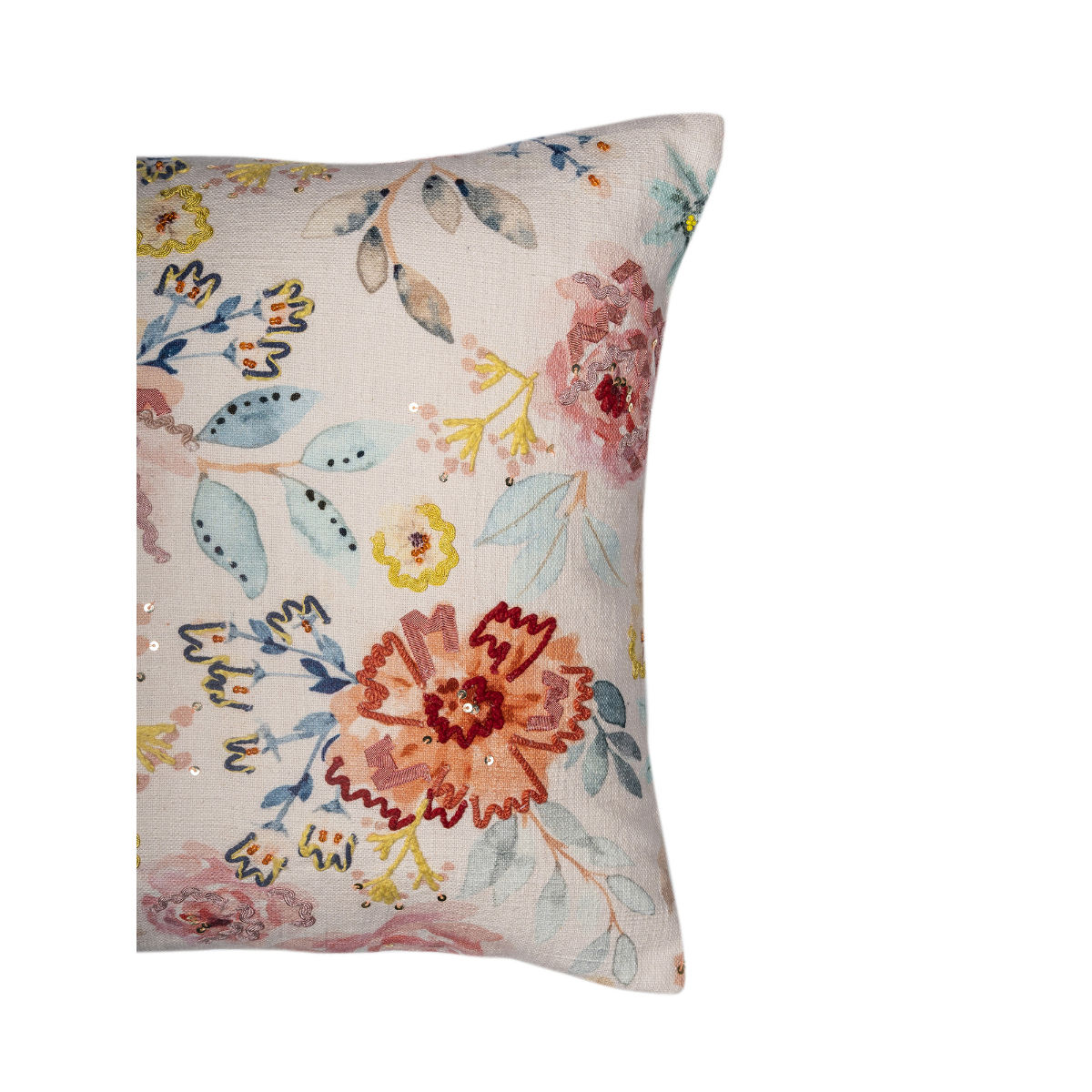 Buy Pure Home + Living Summer Bloom Multicolour Cushion Cover Online