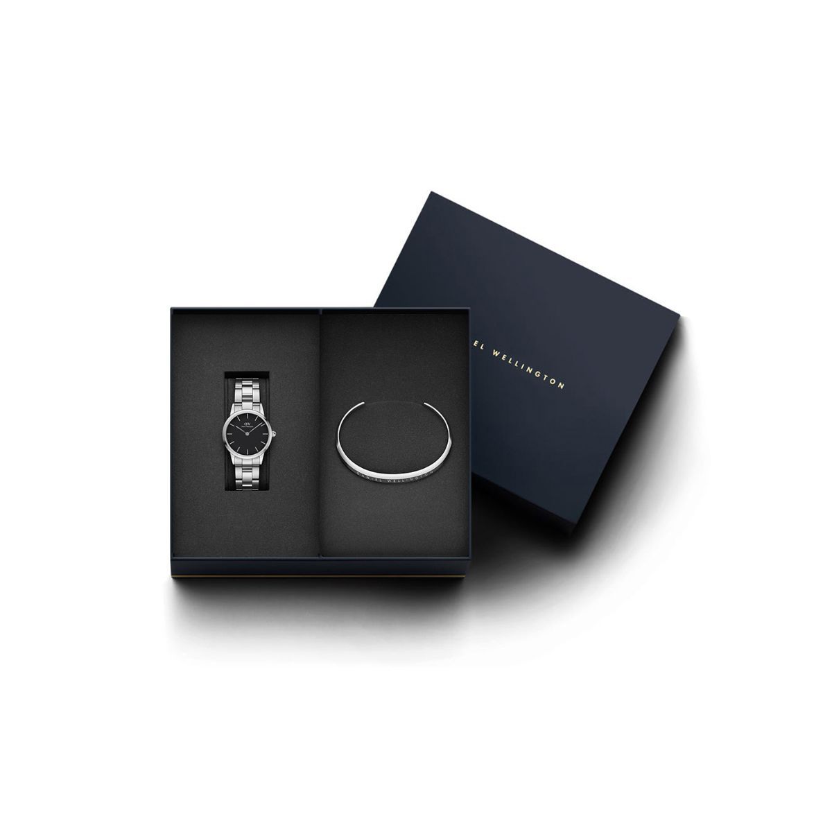 Daniel Wellington Iconic Link 28 Silver Black & Classic Bracelet. Watch ...
