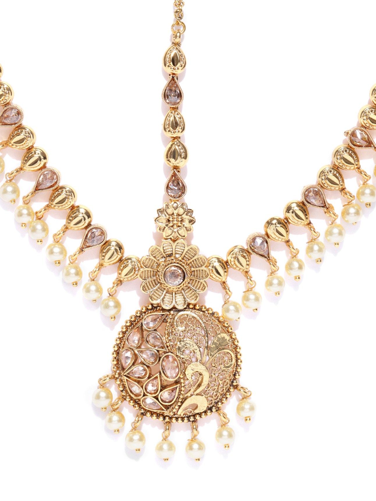 Buy Priyaasi Gold-Plated Handcrafted Stone-Studded Matha Patti Online