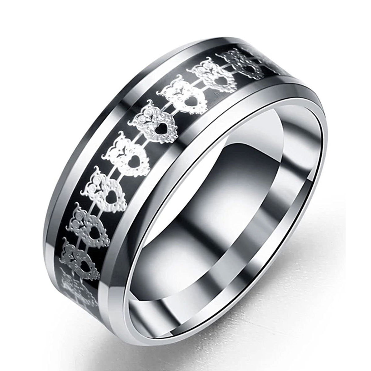 Buy Karatcart Titanium Black Square Ring Online