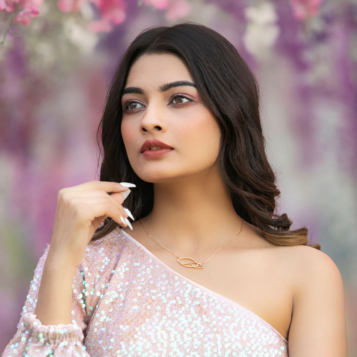 Buy PRITA Dual Leaf Rose Gold Necklace Online