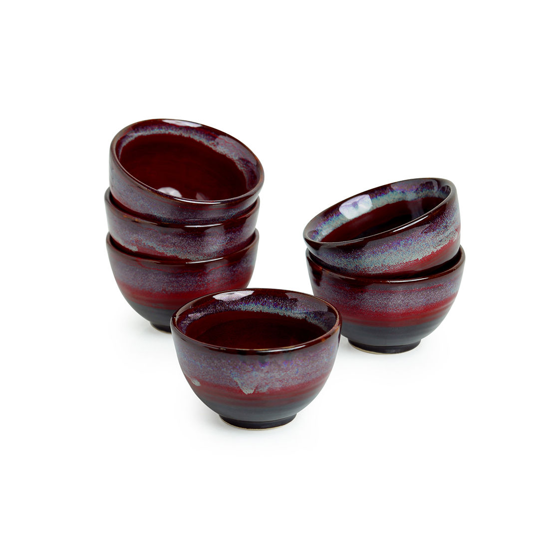 Buy ExclusiveLane Crimson Shields' Studio Pottery Ceramic Dining Bowls ...