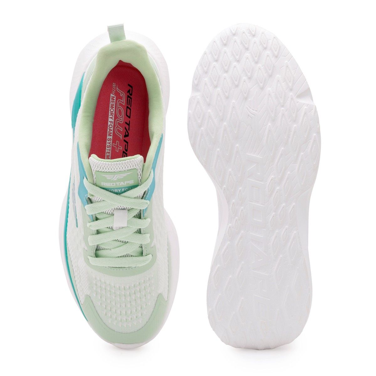 Buy Red Tape Women Colorblock Green Walking Shoes Online