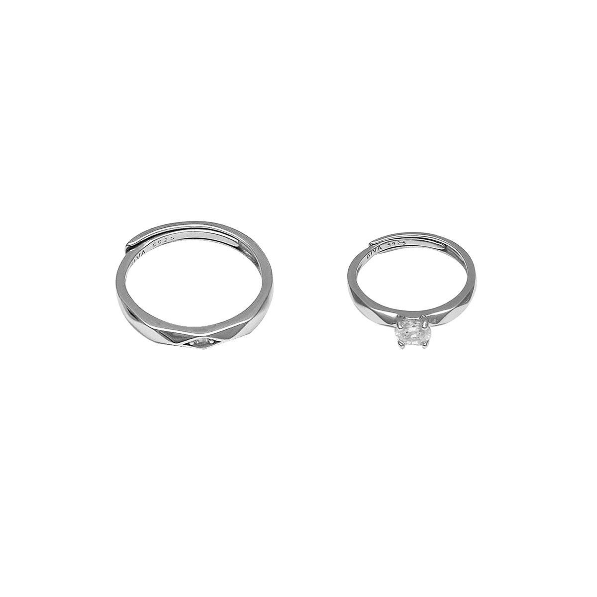 Buy Giva 925 Sterling Silver Rhomb Couple Band Adjustable Ring For Men ...