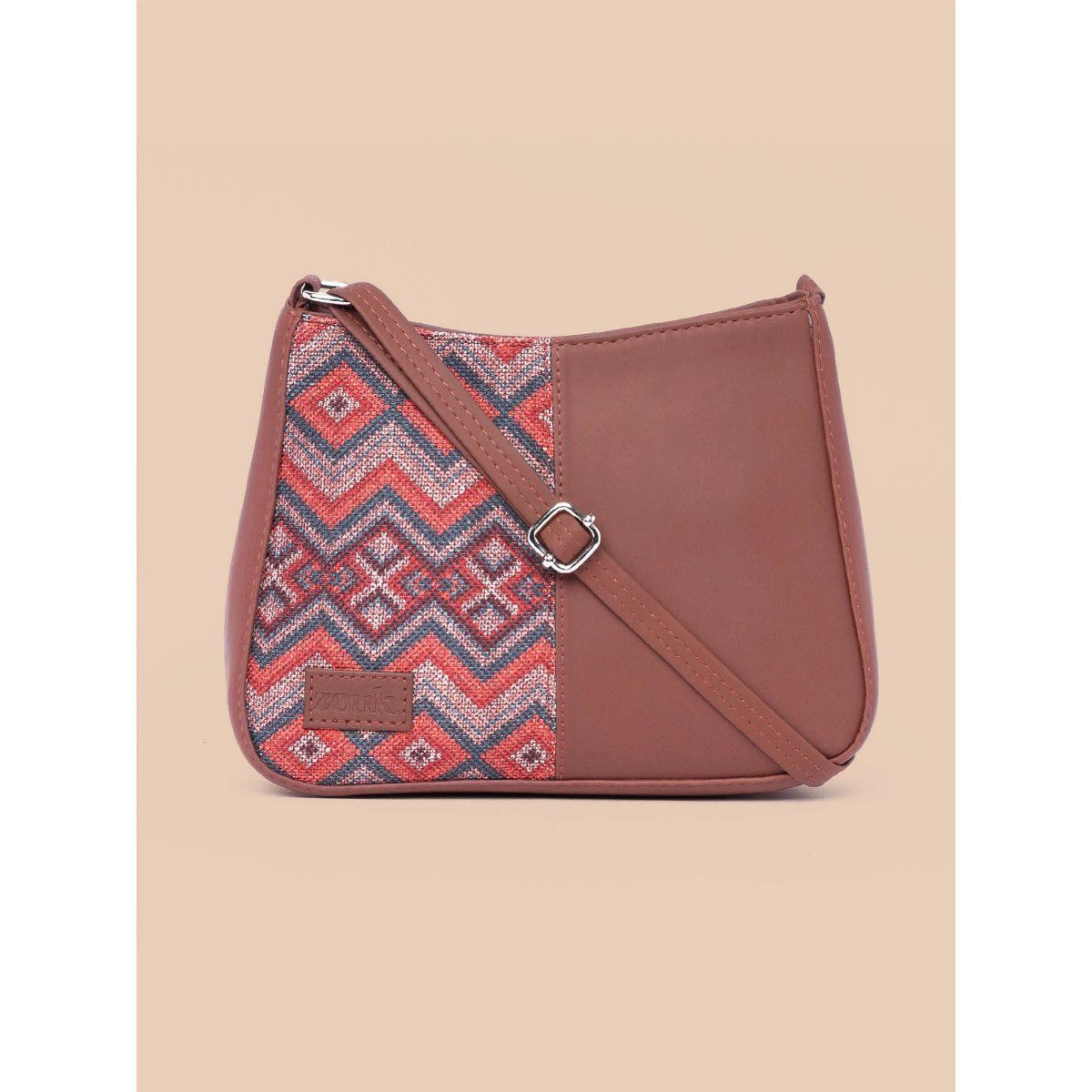 Buy Zouk Multi-Color Handcrafted Vegan Leather Sling Bag For Women Online