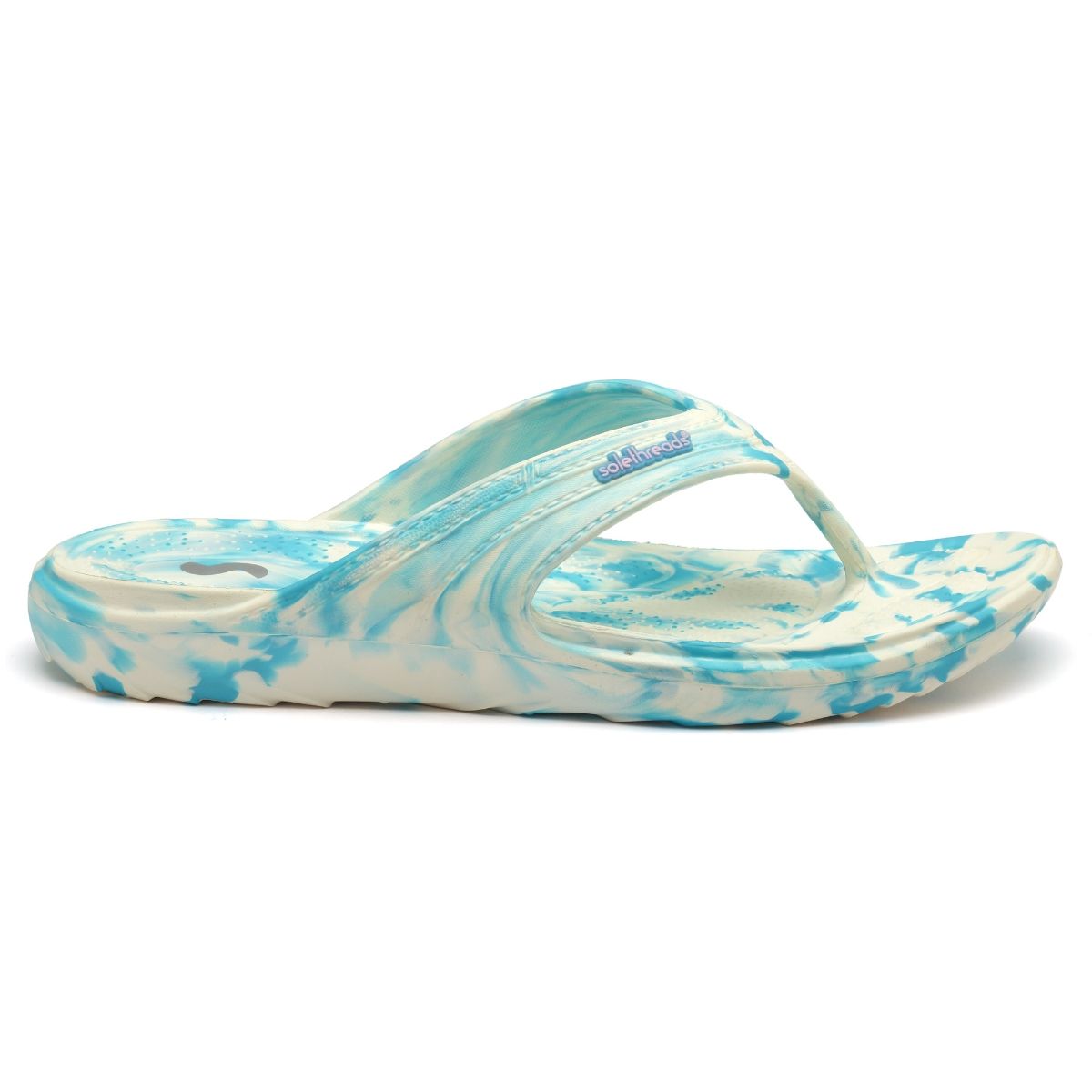Buy SOLETHREADS Marble Aqua Printed Women Flip Flop Online