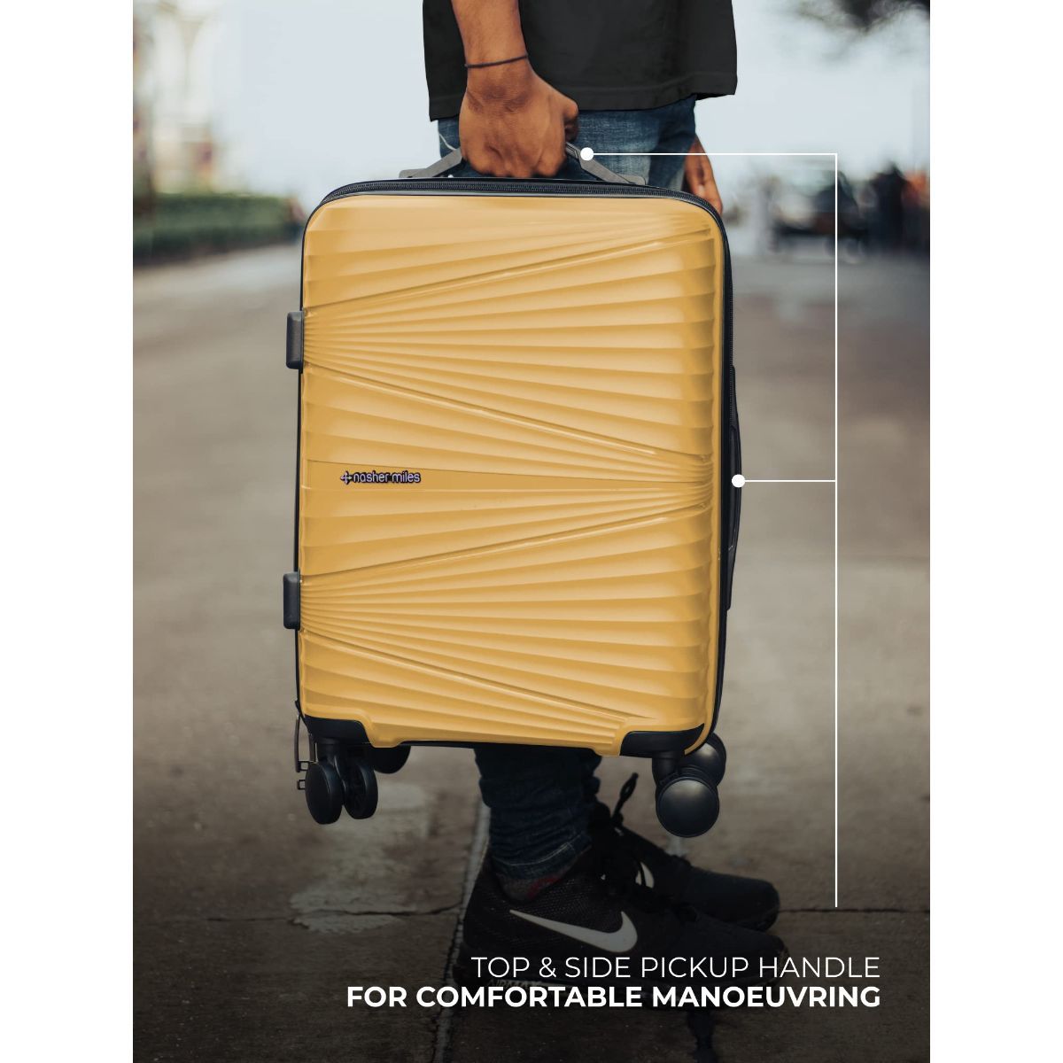 Buy Nasher Miles Mumbai Hard-Sided Polypropylene Luggage Yellow Trolley ...
