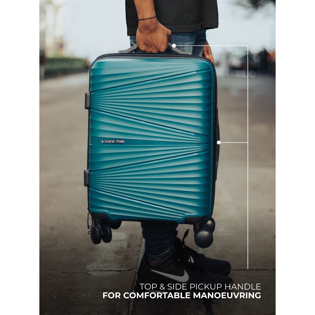 Buy Nasher Miles Mumbai Hard-Sided Polypropylene Luggage Dark Green ...