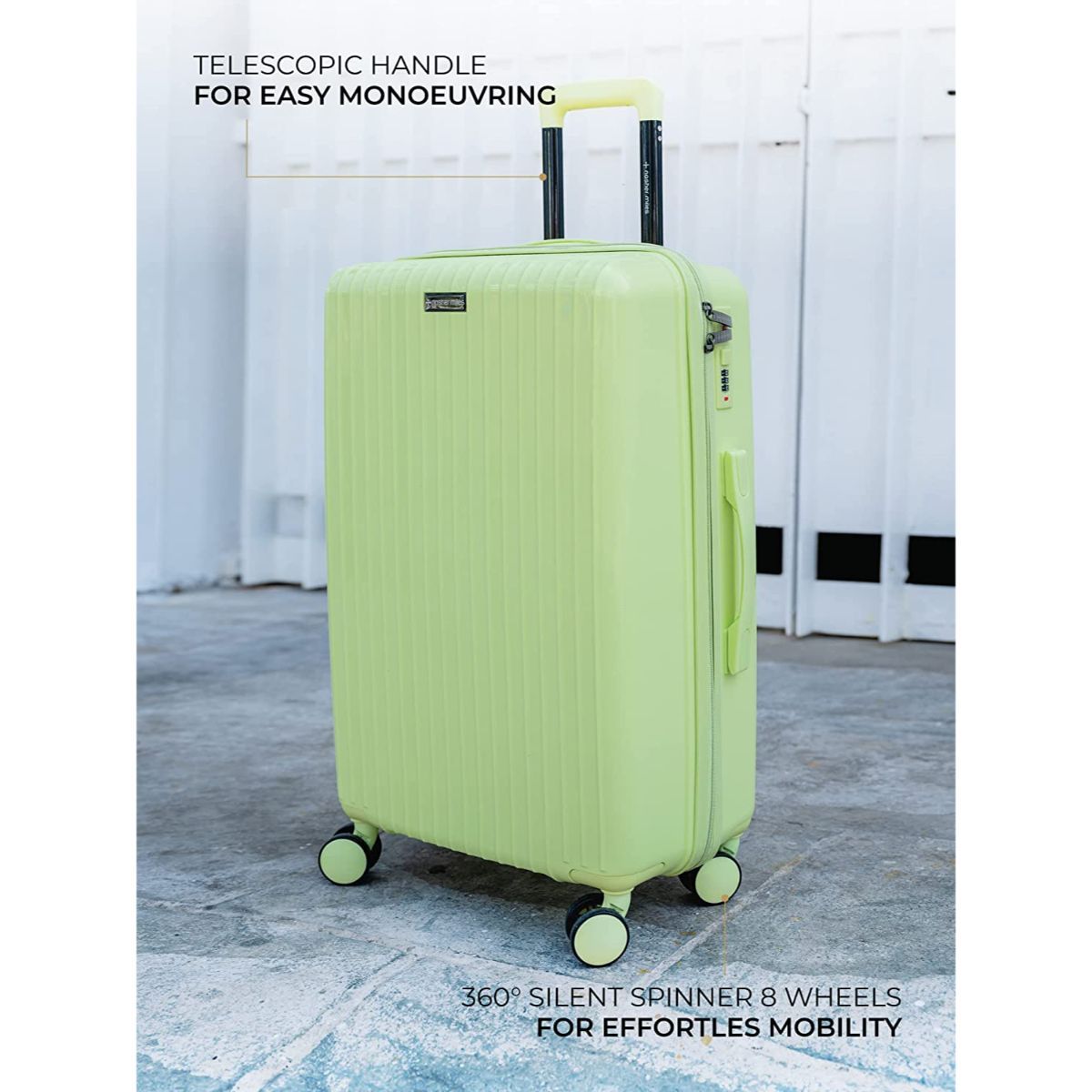 Buy Nasher Miles Pondicherry Hard-Side Polypropylene Lime Yellow ...