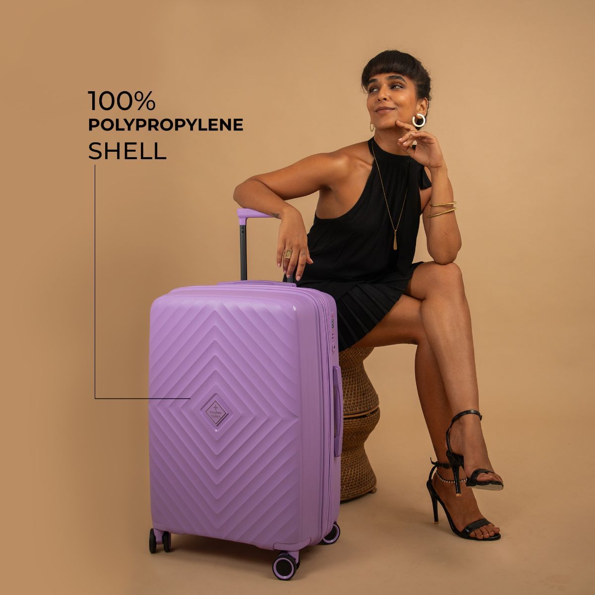 Buy Nasher Miles Antwerp Polypropylene Pastel Purple Trolley Bags (Pack ...