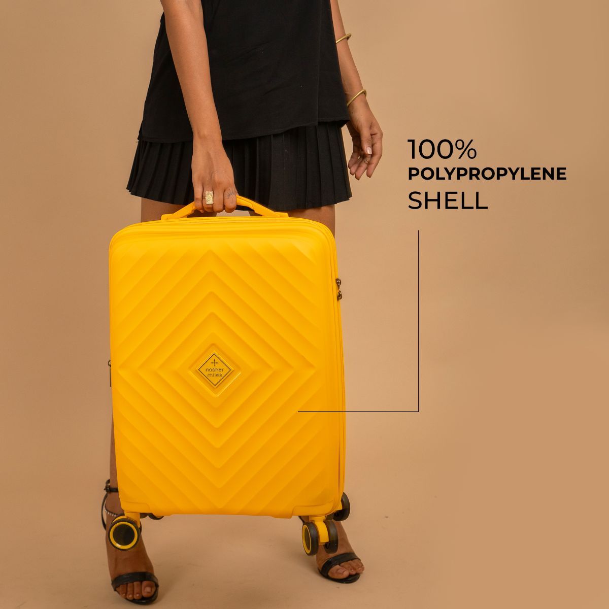 Buy Nasher Miles Antwerp Polypropylene Yellow Trolley Bag Online