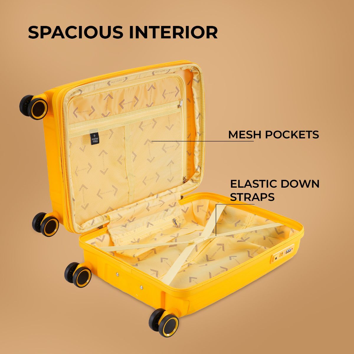 Buy Nasher Miles Antwerp Polypropylene Yellow Trolley Bag Online