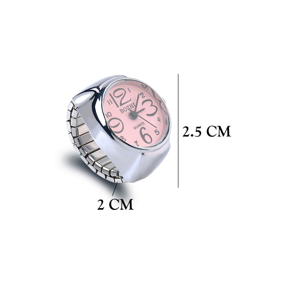 Yellow Chimes Pink and Silver Toned Stainless Steel Analog Watch Ring: Buy Yellow Chimes Pink ...