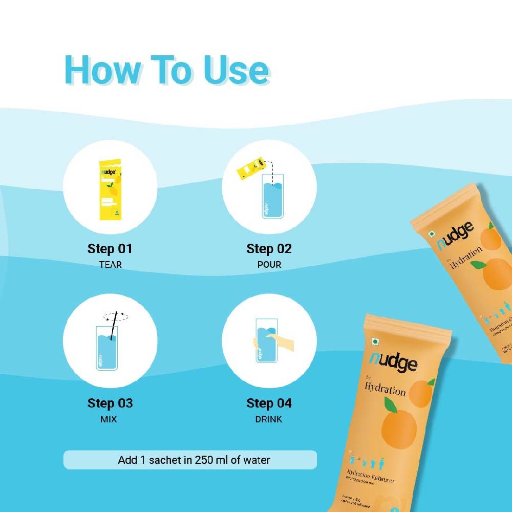 Nudge Hydration Enhancer - Electrolyte Drink Mix - Orange Flavour: Buy ...