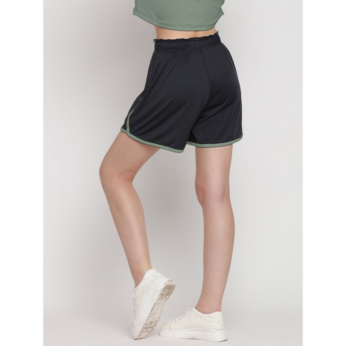 Buy Wear Jukebox Green Flow Fit High Rise Shorts Online