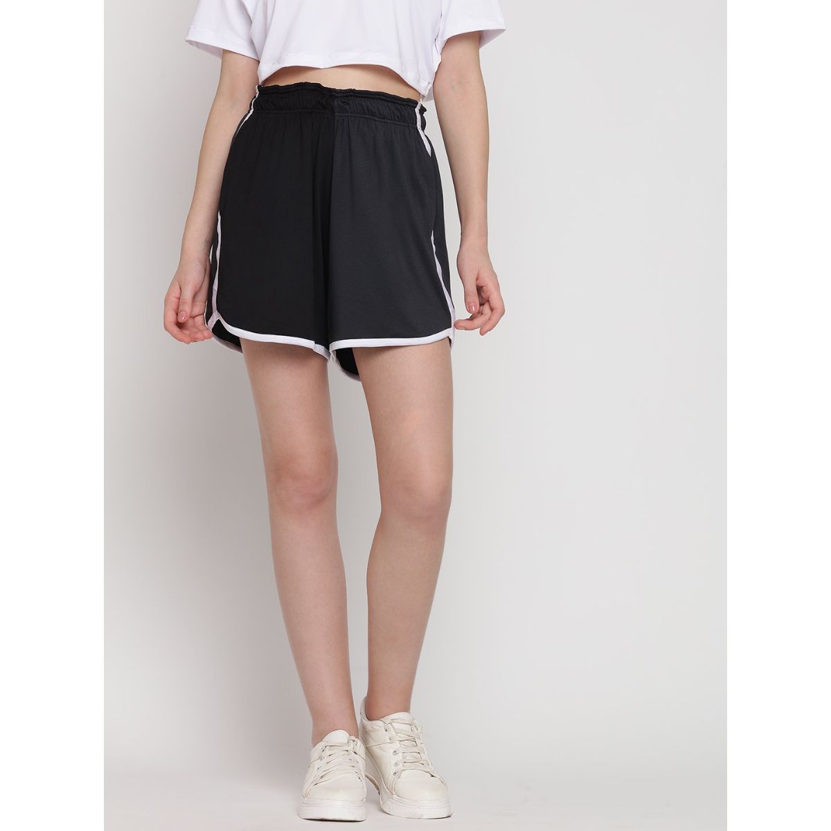 Wear Jukebox White Flow Fit High Rise Shorts: Buy Wear Jukebox White ...